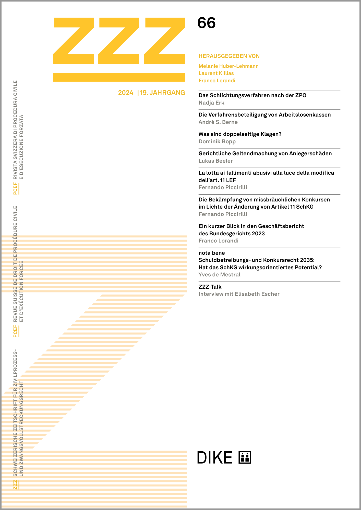 ZZZ 2024 Heft 66 - Aktuelle Ausgabe - ZZZ - Zeitschriften - DIKE Verlag