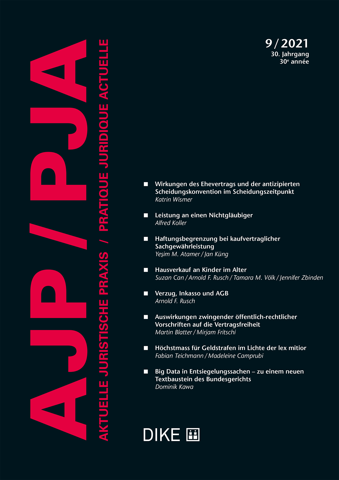 AJP/PJA 09/2021 - AJP-Archiv - AJP/PJA - Zeitschriften - DIKE Verlag
