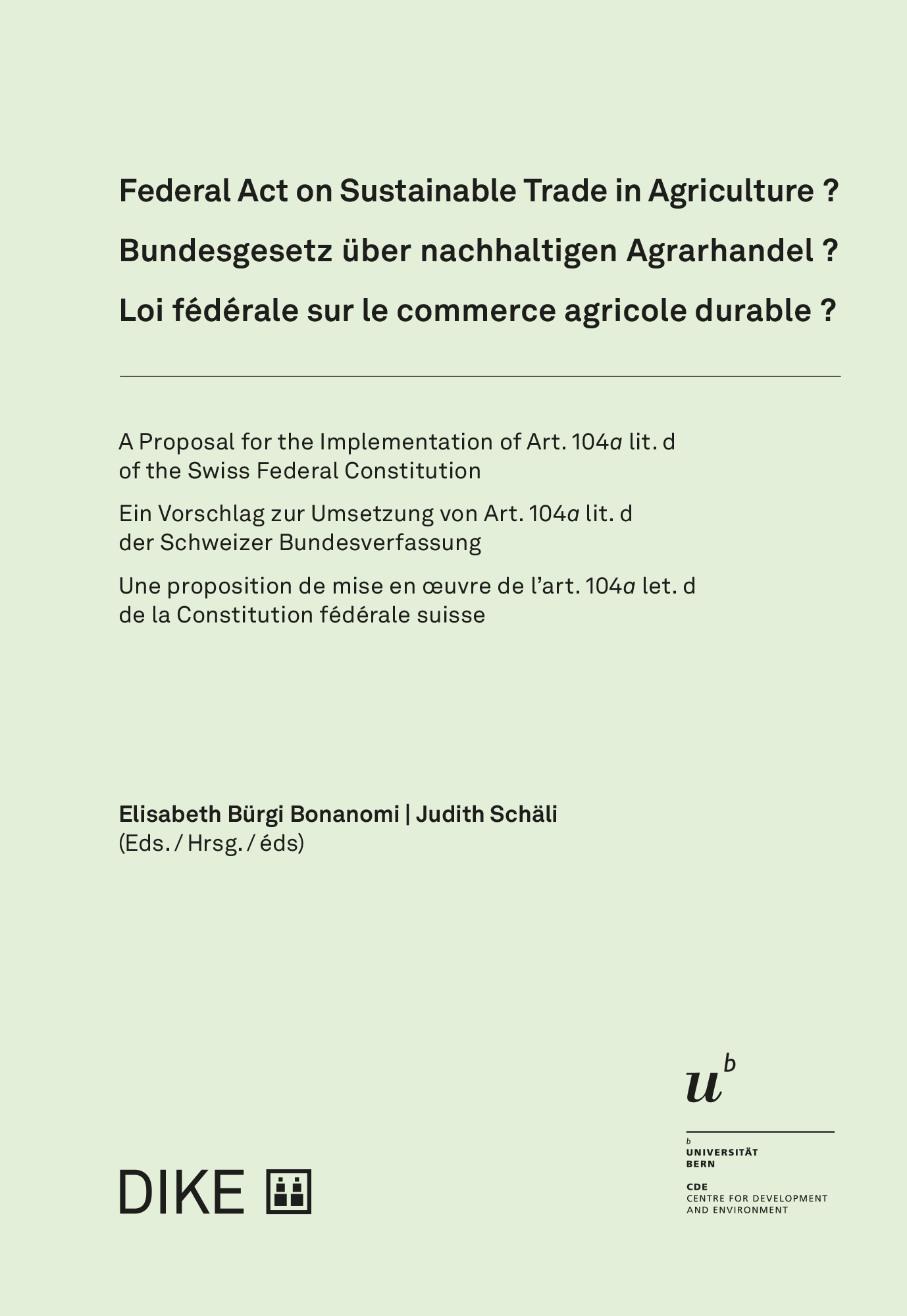 Bundesgesetz über nachhaltigen Agrarhandel ? | Federal Act on ...