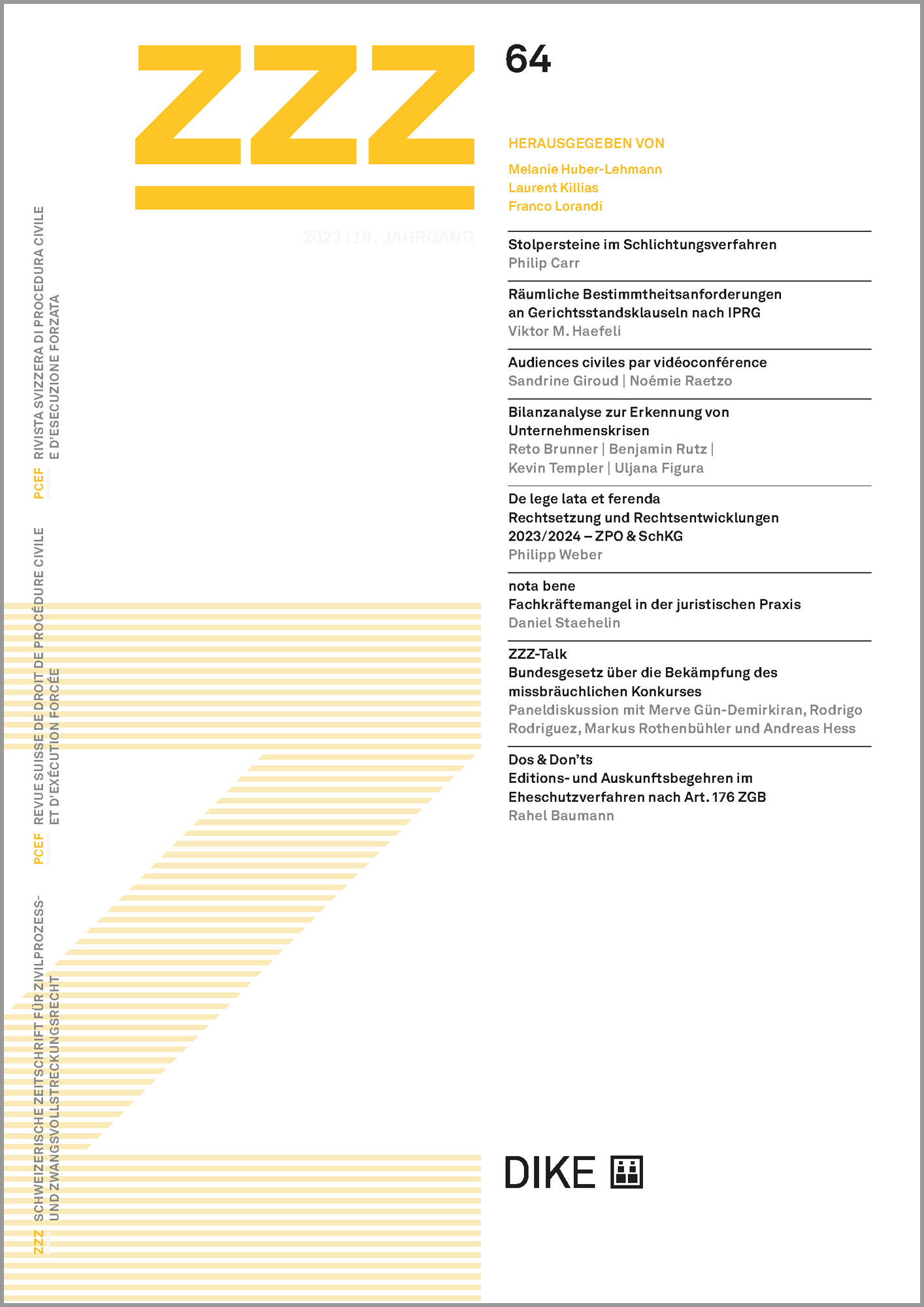 ZZZ 2023 Heft 64 - ZZZ-Archiv - ZZZ - Zeitschriften - DIKE Verlag