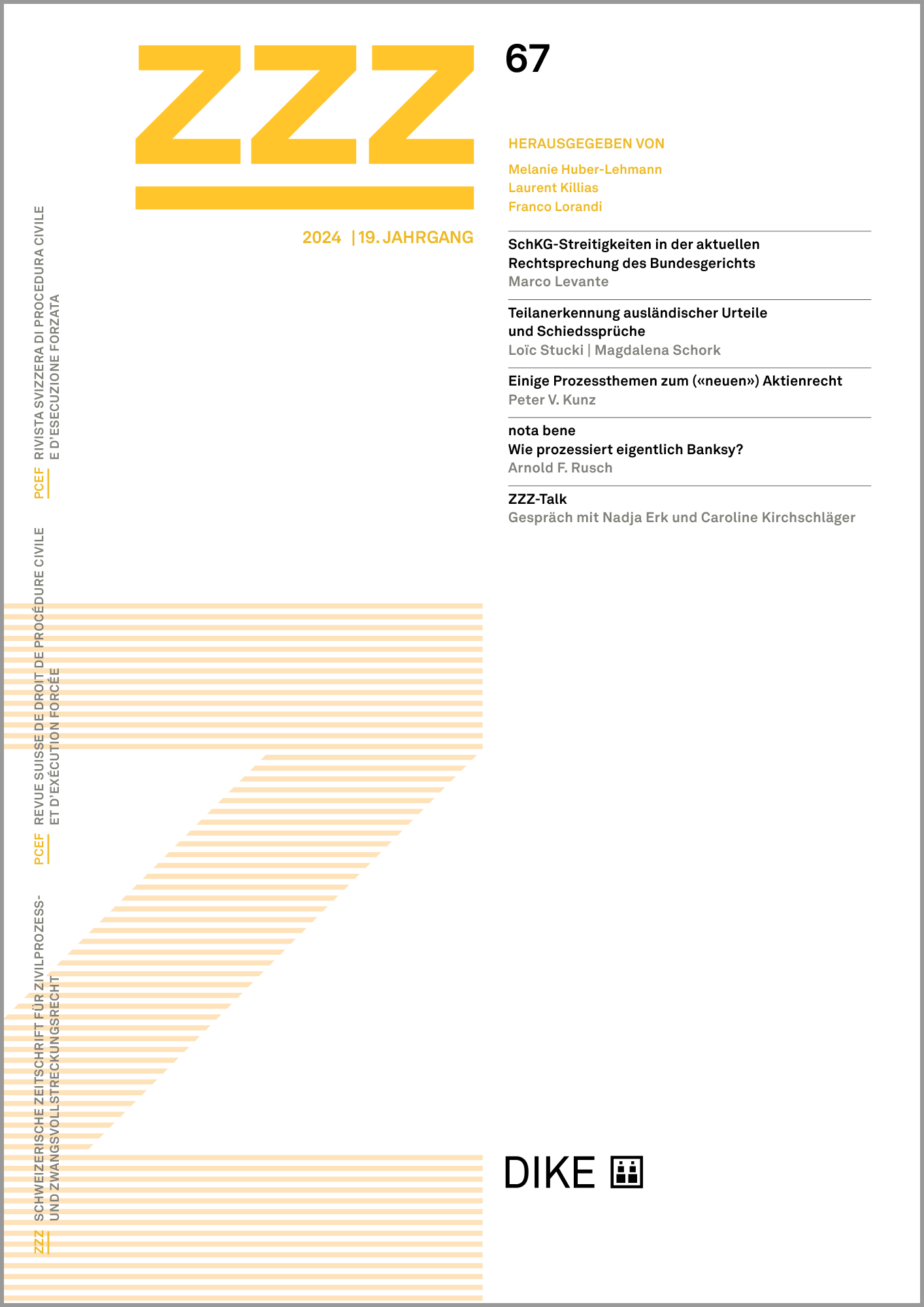 ZZZ 2024 Heft 67 - ZZZ-Archiv - ZZZ - Zeitschriften - DIKE Verlag